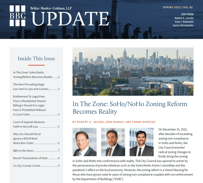 BBG Spring 2022 Newsletter - Belkin · Burden · Goldman, LLP