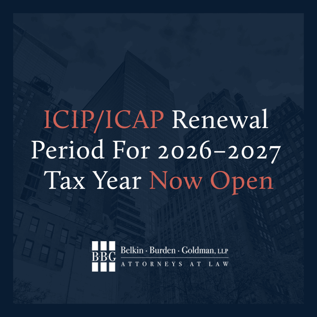 NYC ICIP/ICAP Renewal Period for 2026–2027 Tax Year Now Open